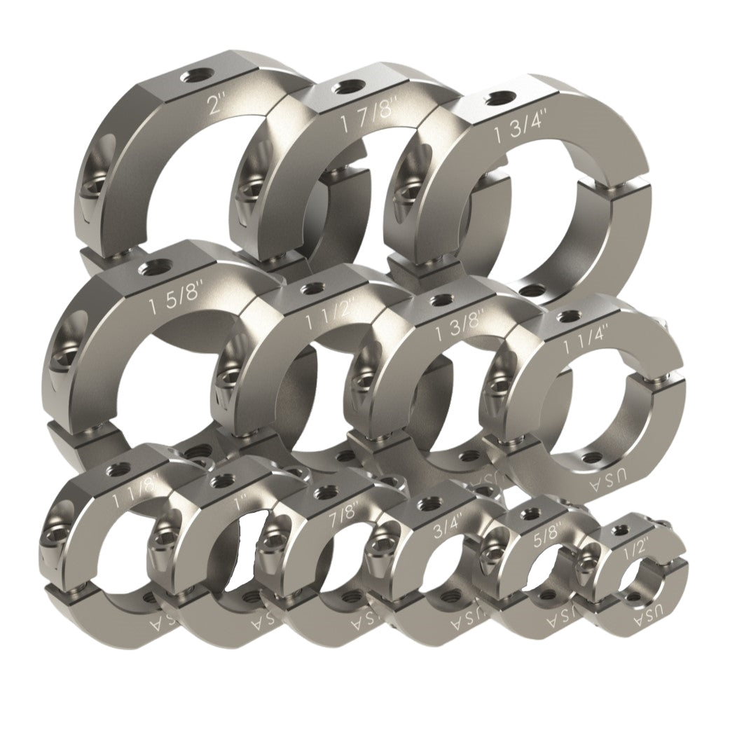 Mountable Two Piece - 303 Stainless Steel – Coastal Shaft Collars